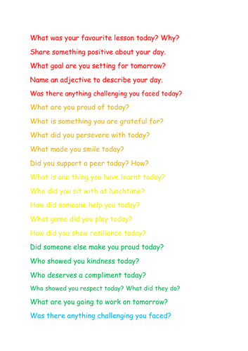 End of the Day Questions and Extension Task Labels | Teaching Resources