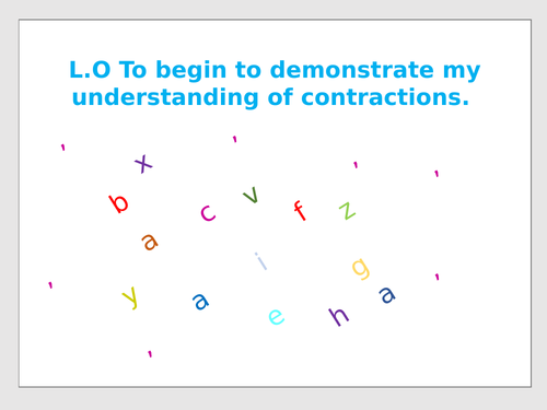 KS1 (Year 2) Learning about Contractions | Teaching Resources