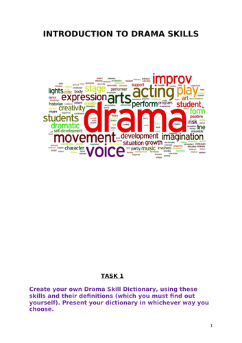 Intro to Drama Skills: Dramatic Tension | Teaching Resources