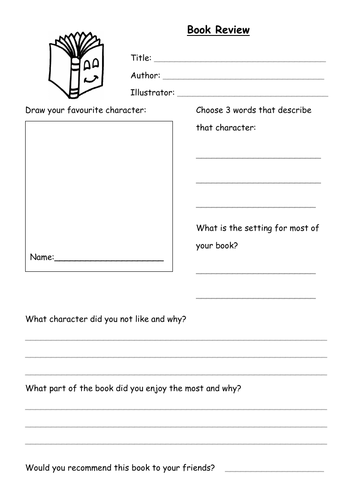 KS1/KS2 Worksheet - Book Reviews (6 versions) | Teaching Resources