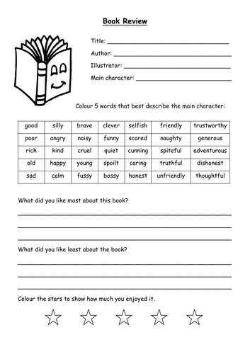 KS1/KS2 Worksheet - Book Reviews (6 versions) | Teaching Resources