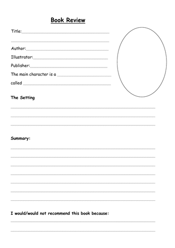 KS1/KS2 Worksheet - Book Reviews (6 versions) | Teaching Resources