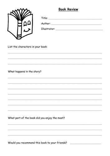 KS1/KS2 Worksheet - Book Reviews (6 versions) | Teaching Resources