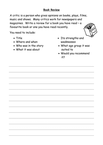 KS1/KS2 Worksheet - Book Reviews (4 versions) | Teaching Resources