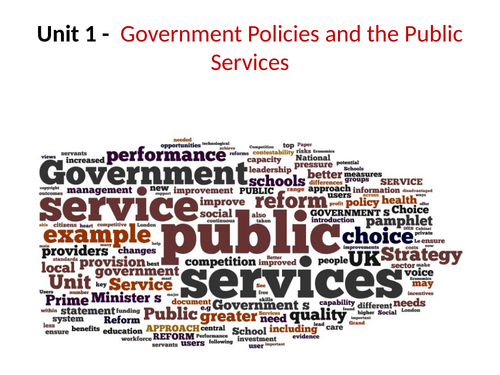 BTEC Public Services Unit 1 Government Policies Assignment 3 | Teaching ...