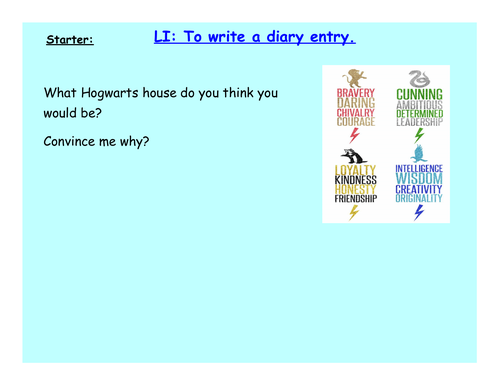 Harry Potter -Diary Entry | Teaching Resources