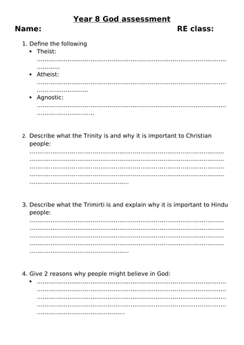Year 8: Does God Exist | Teaching Resources