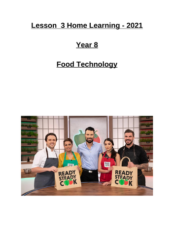 Year 8 Food Technology Home Learning (5 Lessons) | Teaching Resources