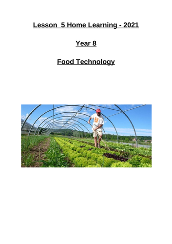 Year 8 Food Technology Home Learning (5 Lessons) | Teaching Resources