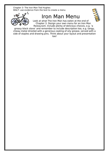 The Iron Man guided reading year 4 KS2 Ted Hughes whole class 25 ...