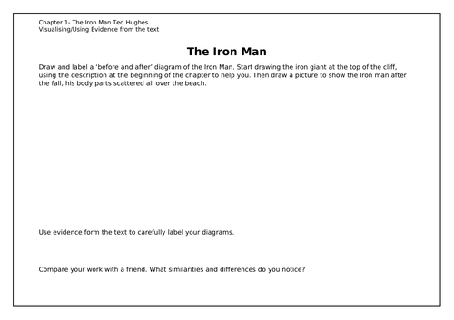 The Iron Man guided reading year 4 KS2 Ted Hughes whole class 25 ...