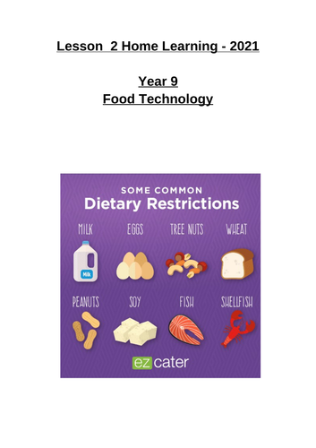 Year 9 Food Technology Home Learning (5 Lessons) | Teaching Resources