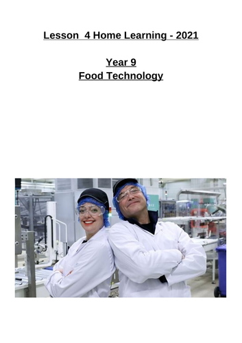 Year 9 Food Technology Home Learning (5 Lessons) | Teaching Resources