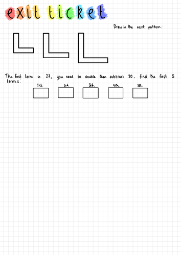 Sequences Exit Tickets - White Rose Maths Year 8 | Teaching Resources