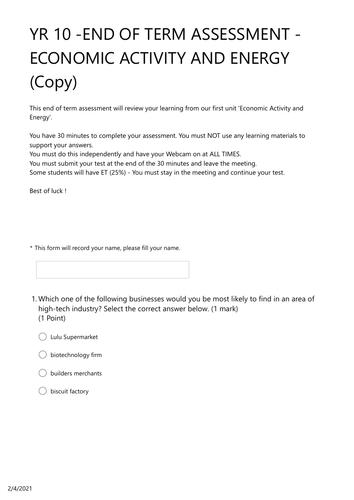 IGCSE Geography Economic Activity & Energy - Distance Learning Edition ...