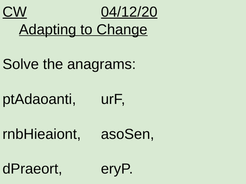 Adapting to Change KS3 | Teaching Resources