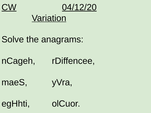 Variation KS3 | Teaching Resources