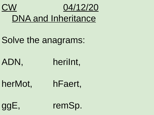 DNA and inheritance KS3 | Teaching Resources