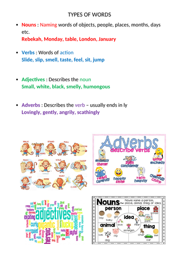 Types of words, Sentences and Connotations | Teaching Resources