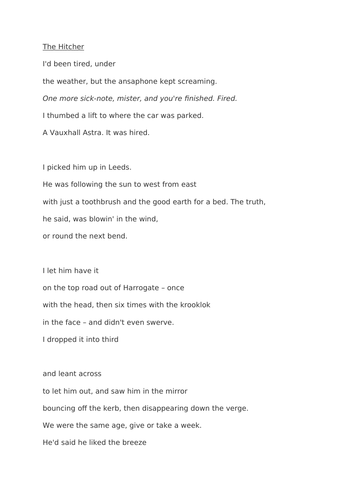 Home Learning Poetry Hitcher | Teaching Resources
