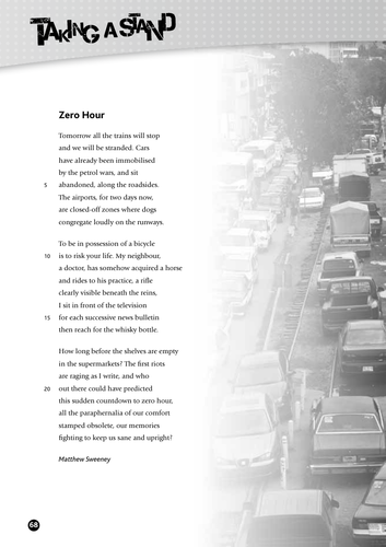 Home Learning Poetry Zero Hour | Teaching Resources