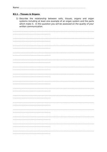 AQA GCSE Biology (9-1) B3.1 Tissues and organs FULL LESSON | Teaching ...