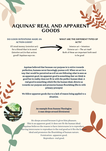 Natural Law- Apparent and Real Goods | Teaching Resources