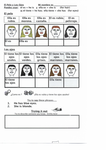 KS2 Spanish - describing people | Teaching Resources
