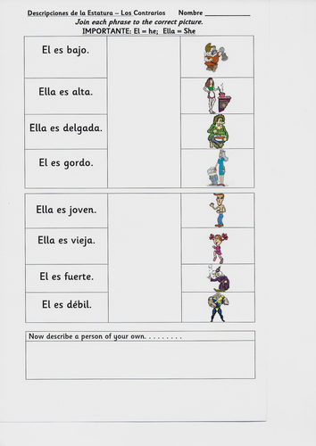 KS2 Spanish - describing people | Teaching Resources