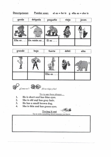 KS2 Spanish - describing people | Teaching Resources