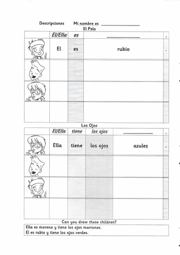 KS2 Spanish - describing people | Teaching Resources