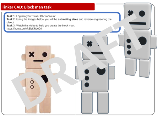 How to draw a Block person in TinkerCAD | Teaching Resources