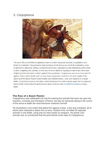 Roman Gladiator resources | Teaching Resources