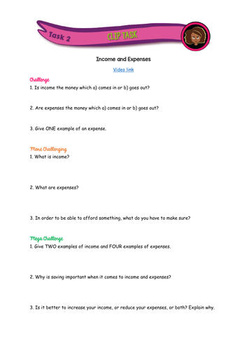 Keeping Track of Money | Teaching Resources