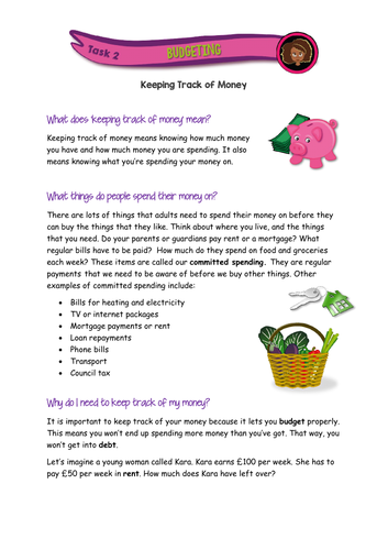 Keeping Track of Money | Teaching Resources