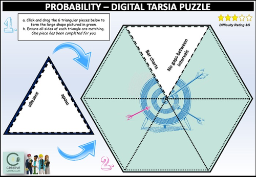 Probability and Statistics Maths Digital Puzzles | Teaching Resources