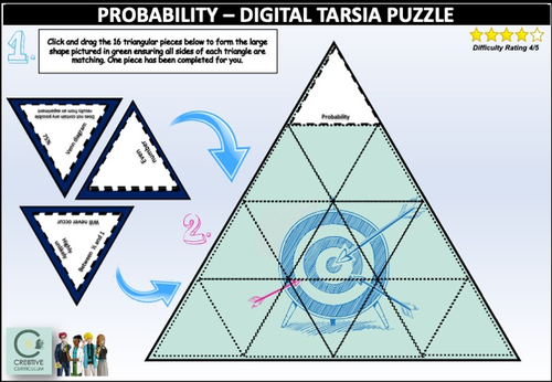 Probability and Statistics Maths Digital Puzzles | Teaching Resources