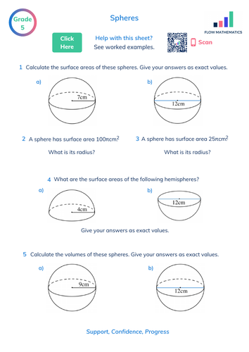 Volumes and surface areas of spheres | Teaching Resources