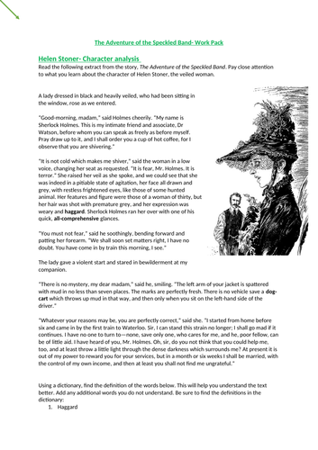 The Adventure of the Speckled Band workbook -part2 | Teaching Resources