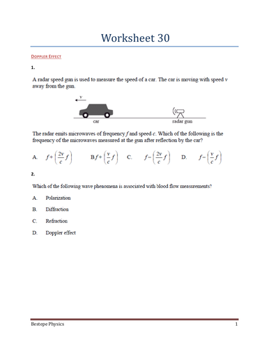 IB Doppler Effect | Teaching Resources