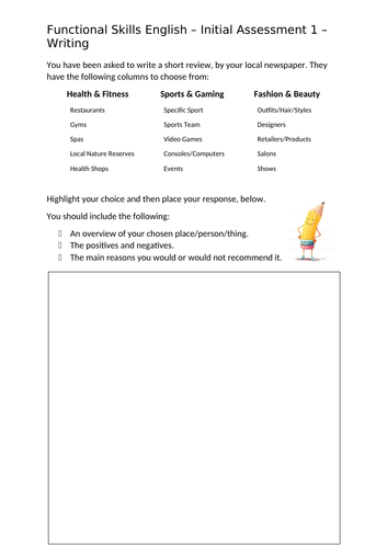 New Functional Skills English - 30 Page Assessment Booklet | Teaching ...