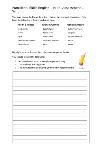 New Functional Skills English - 30 Page Assessment Booklet | Teaching ...