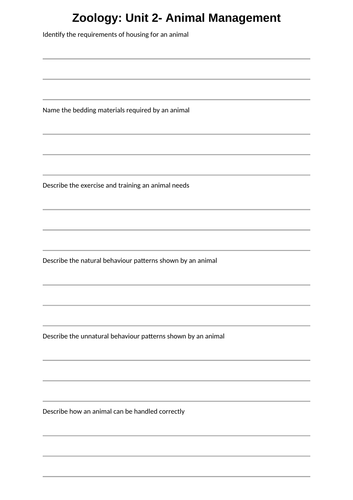 Zoology: Units 1-4 | Teaching Resources