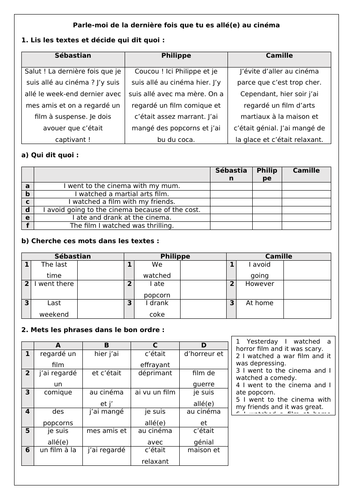 French Films & TV Past Tense | Teaching Resources