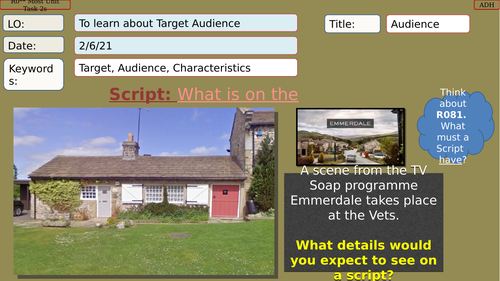 OCR Creative iMedia Task 2 Lessons (i.e. R082, R085, R090, R091, R092 ...