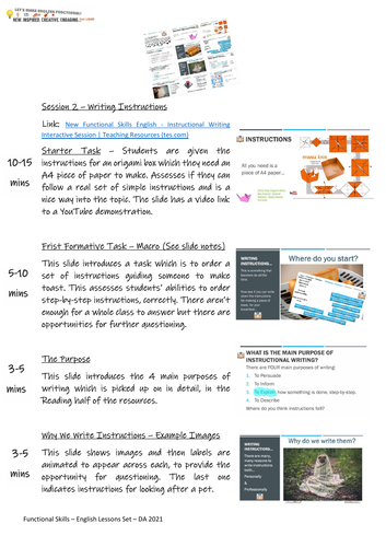 New Functional Skills English - Instructional Writing Interactive Off ...