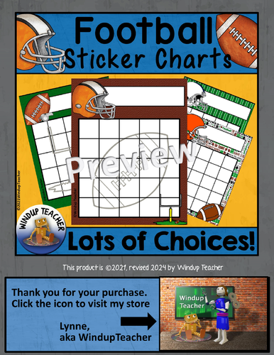 Football Sticker Reward Charts - Sports Theme Positive Behavior ...