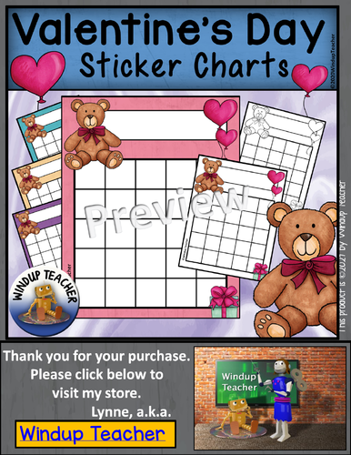 Valentine's Day Sticker Charts | Teaching Resources