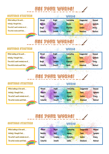 Year 8 - Use Your Words Vocab Sheet | Teaching Resources