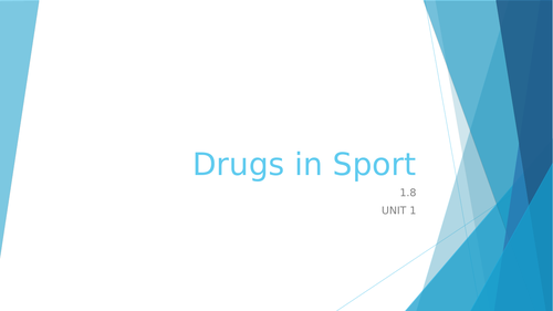 IGCSE PE Drugs in Sport | Teaching Resources